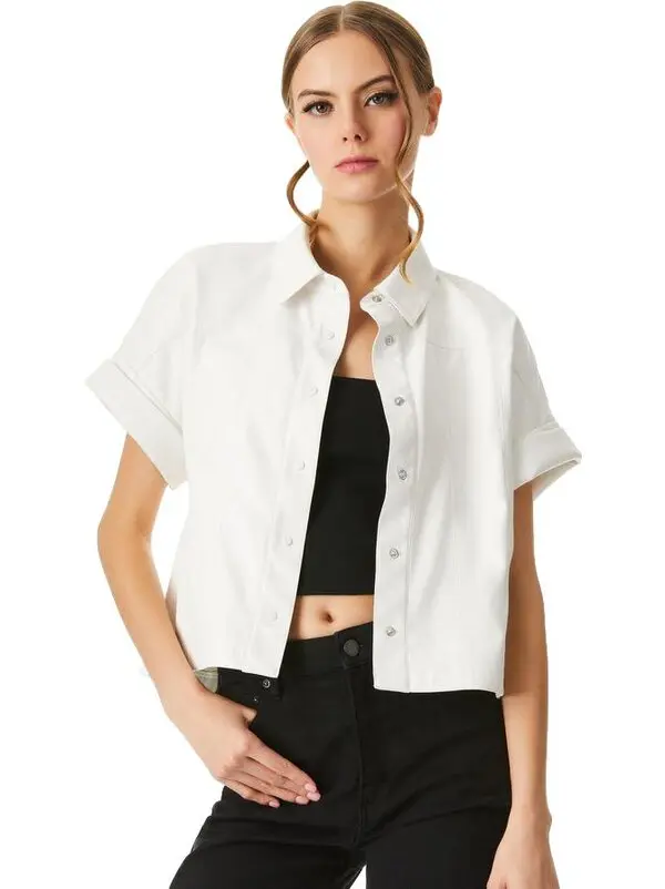 Alice + Olivia Edyth Vegan Top - White