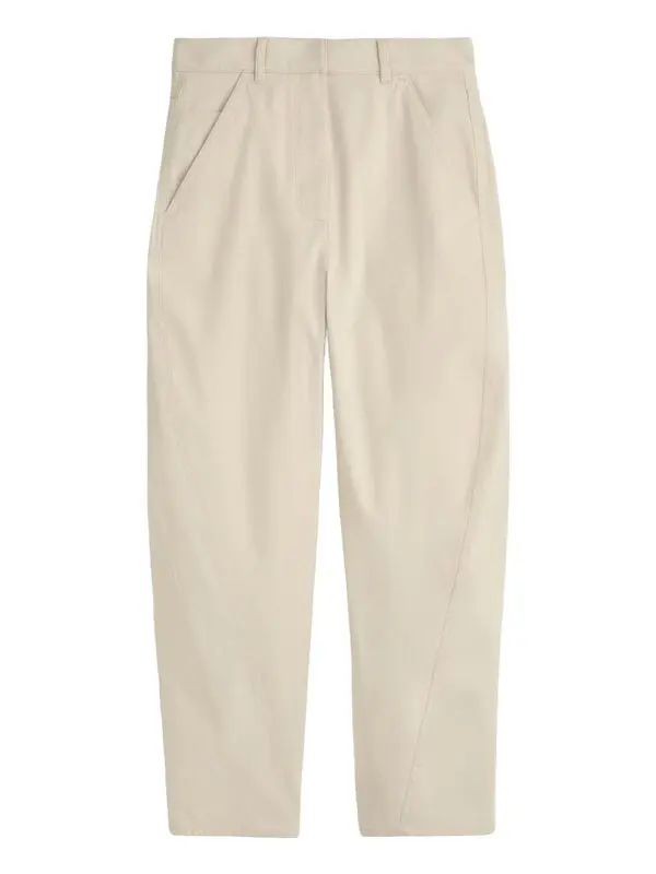 Cos Barrel-leg Cotton Pants - Beige