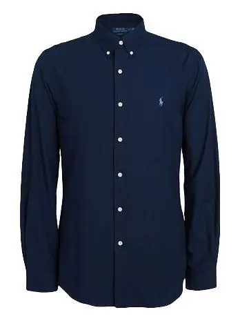 Polo Ralph Lauren Slim Fit Stretch Poplin Shirt Shirt Size Cotton, Elastane - Blue