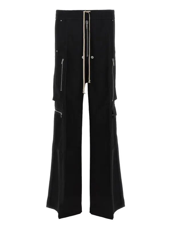 Rick Owens Cargobelas Wide Leg Trousers - Black