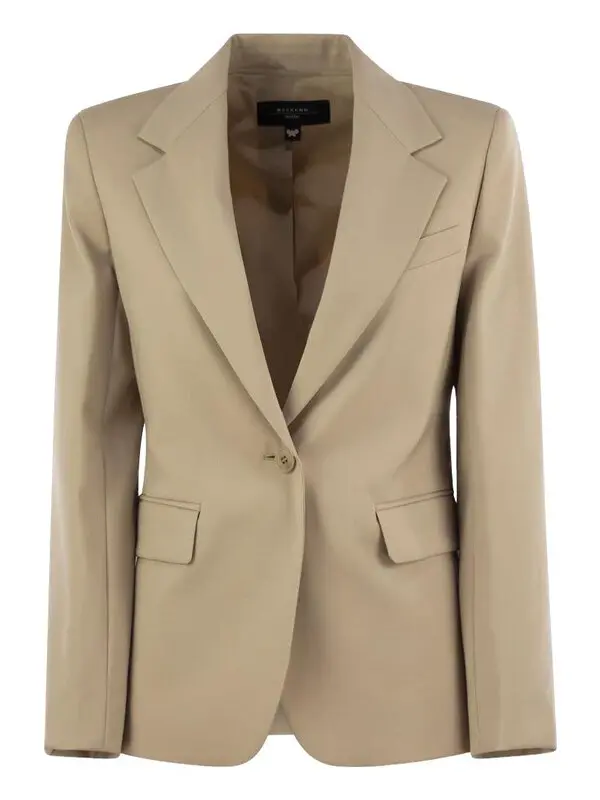 Max Mara Lamine Natural Stretch Wool Blazer - Beige
