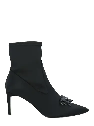 Rene Caovilla Ankle Boots With Appliqués - Black