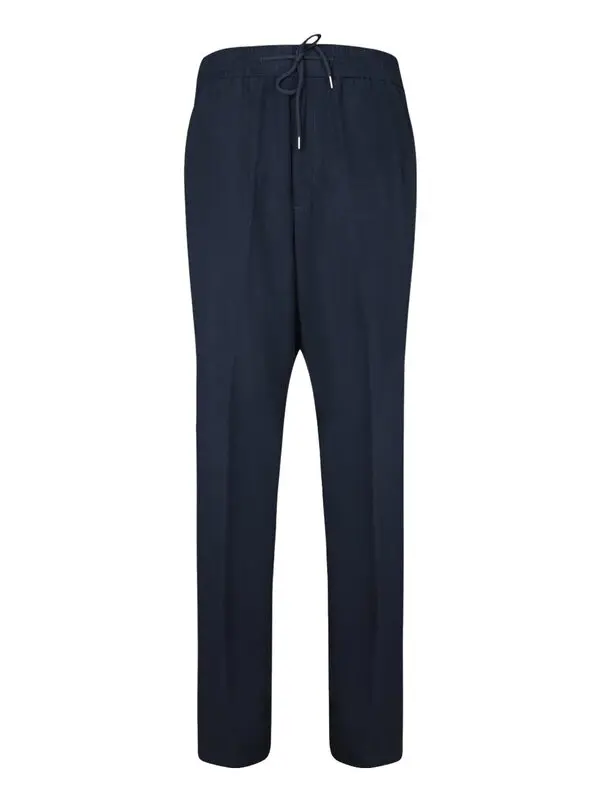 Giorgio Armani Cupro Drawstring Trousers - Blue