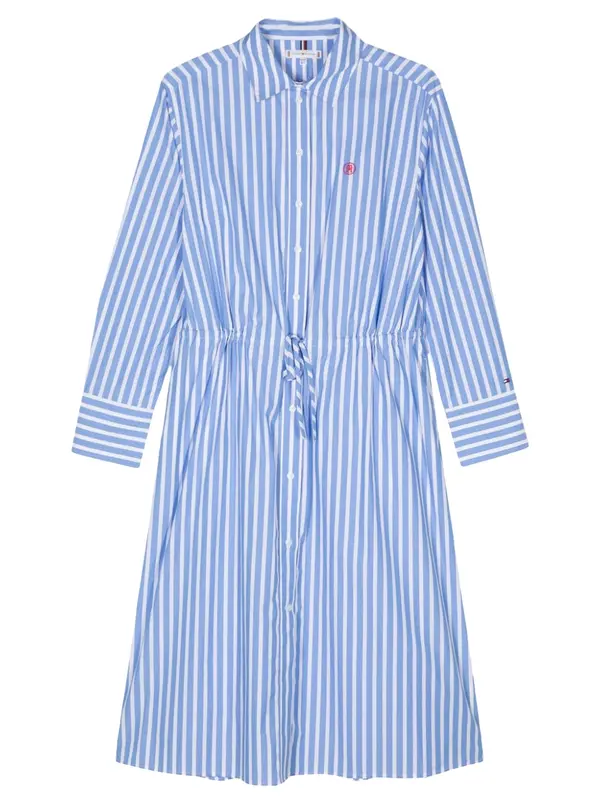 Tommy Hilfiger Striped Midi Shirt Dress - Blue