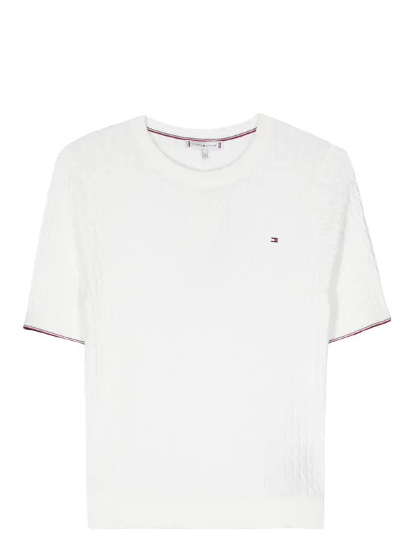 Tommy Hilfiger Logo-embroidered Knitted Top - White
