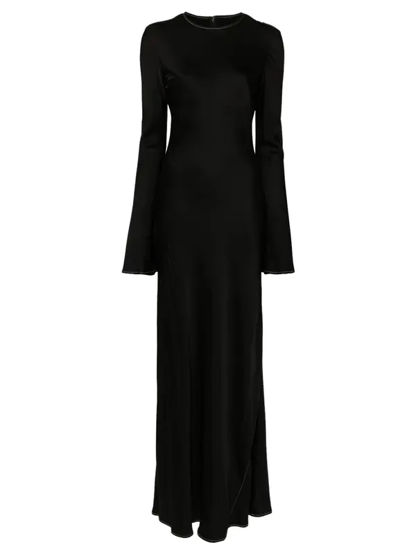 ROTATE BY BIRGER CHRISTENSEN Satin Maxi Dress - Black