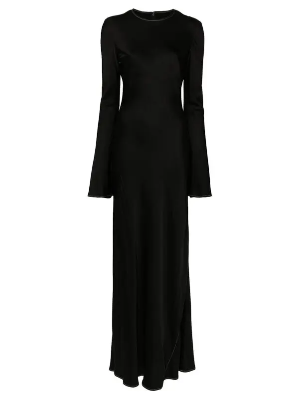 ROTATE BY BIRGER CHRISTENSEN Satin Maxi Dress - Black