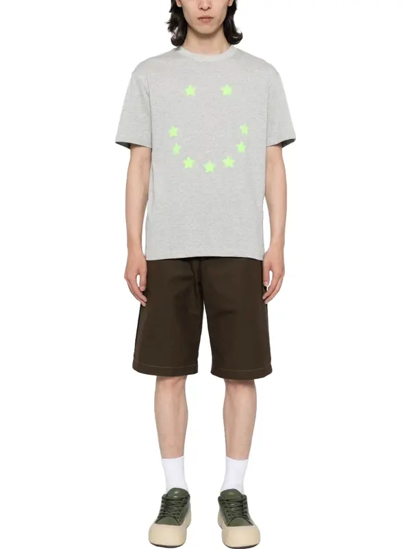 GROUND ZERO Star-print Cotton T-shirt - Grey