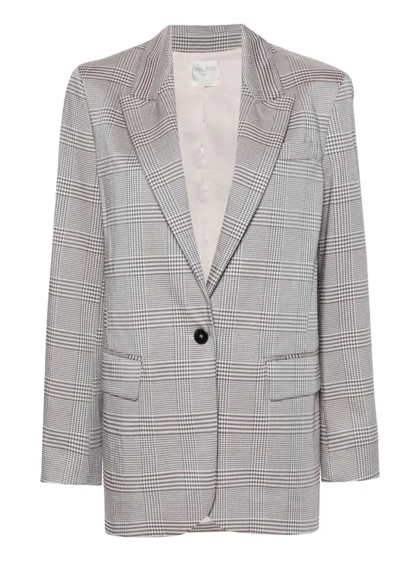 FORTE_FORTE Single-breasted Checked Blazer - Pink