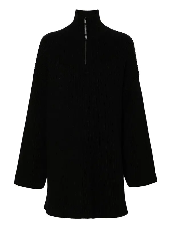 Balenciaga Logo-appliqué Ribbed Jumper - Black
