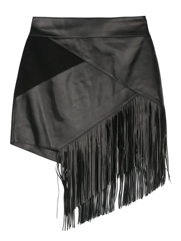 Roberto Cavalli Fringed Mini Skirt - Black