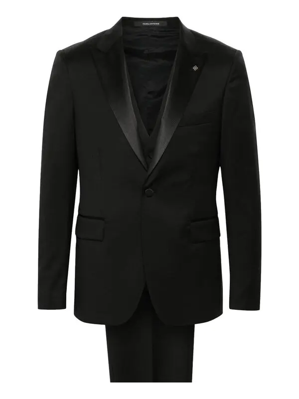 Tagliatore Satin-trim Dinner Suit - Black