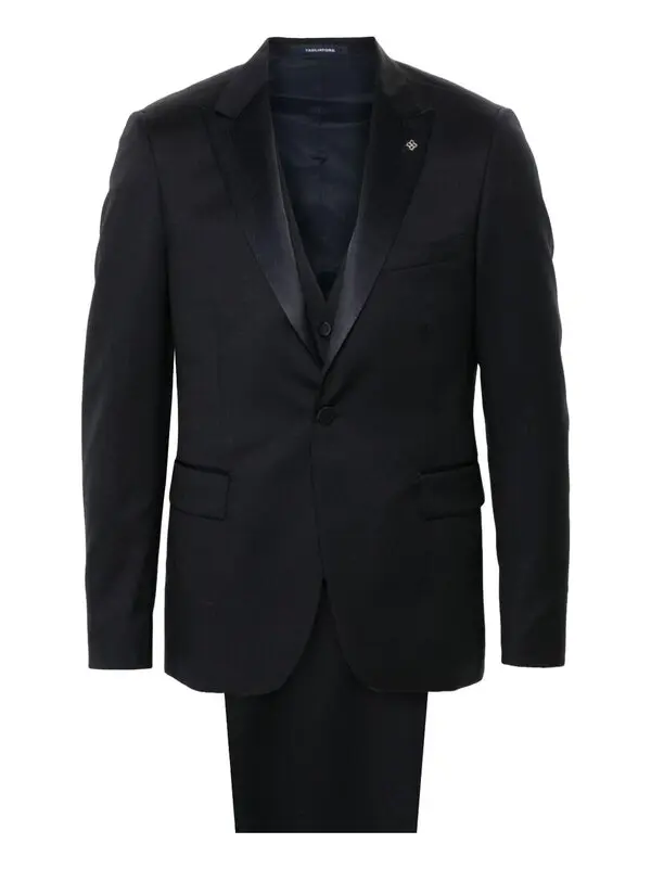 Tagliatore Satin-trim Dinner Suit - Blue