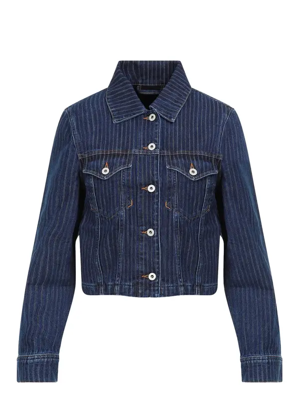 Kenzo Striped Denim Trucker Jacket - Blue
