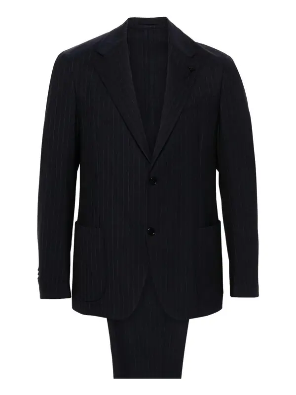 LARDINI Pinstriped Suit - Blue