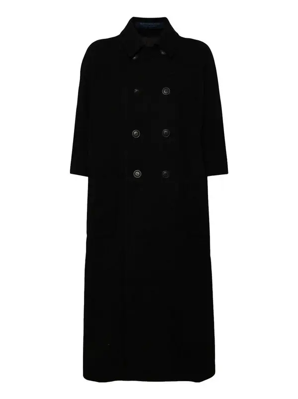 Yohji Yamamoto Mosser Double-breasted Coat - Black