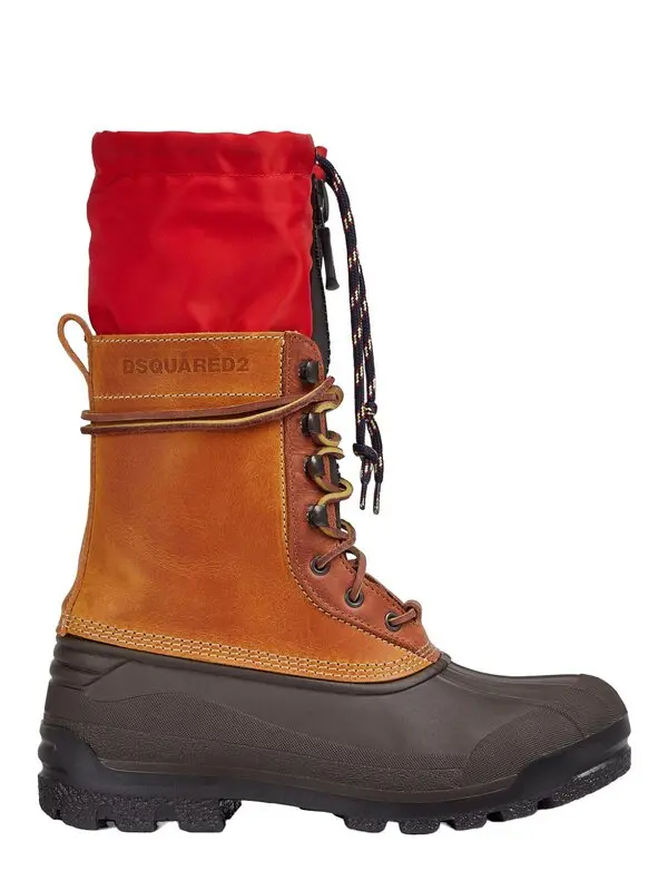 Dsquared2 Panelled Leather Boots - Brown