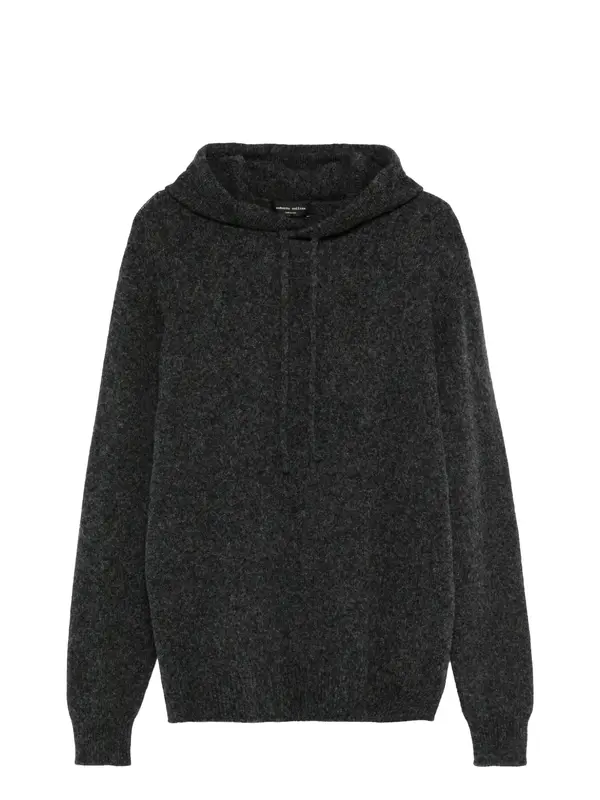 ROBERTO COLLINA Knitted Hoodie - Grey
