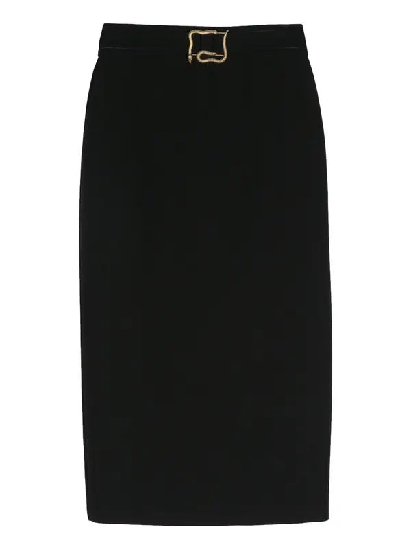 Just Cavalli Metal-snake Detail Midi Skirt - Black