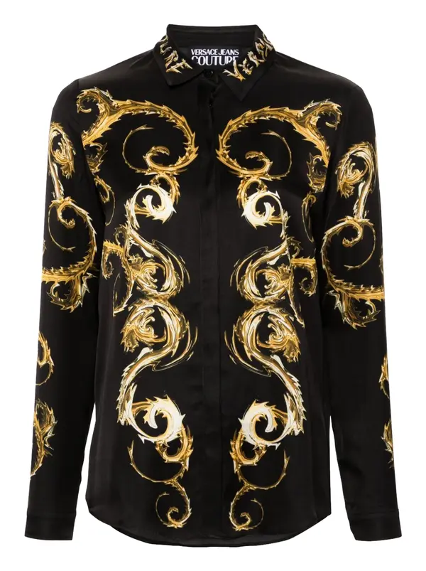 Versace Baroccoflage-print Shirt - Black