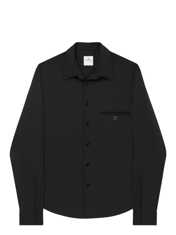 COURREGES One Pocket Twill Shirt - Black