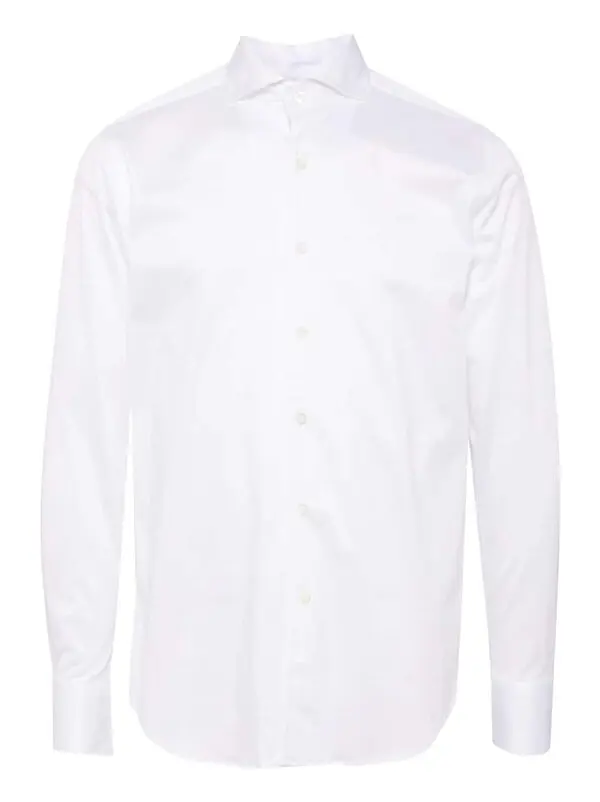 Canali Cotton Long-sleeve Shirt - White