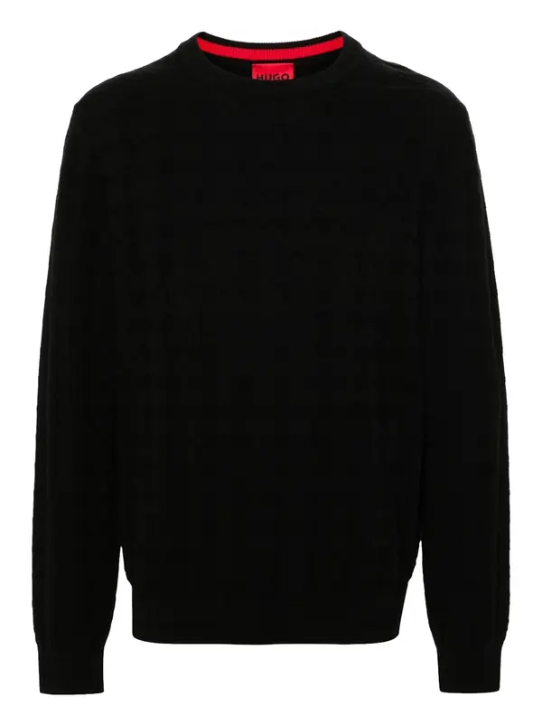 BOSS Organic Cotton Jumper - Black