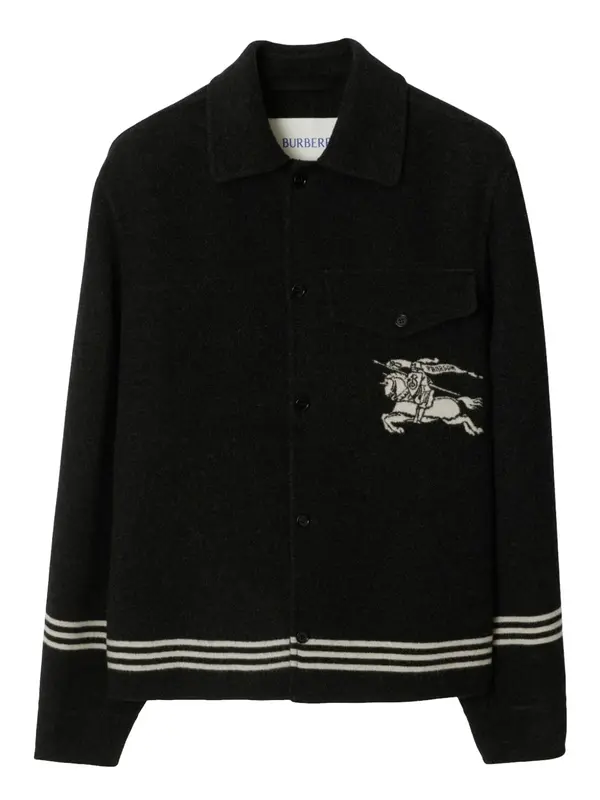 Burberry Ekd Wool Overshirt - Black