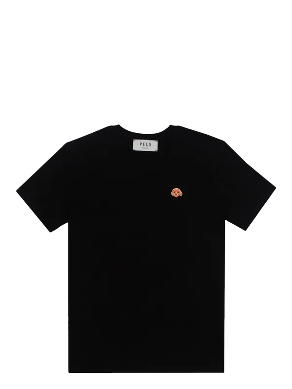 PELO FOUNDATION Dog-appliqué T-shirt - Black