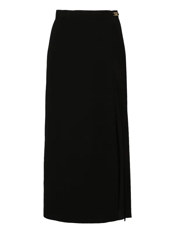 Sandro Pleated Wrap Midi Skirt - Black