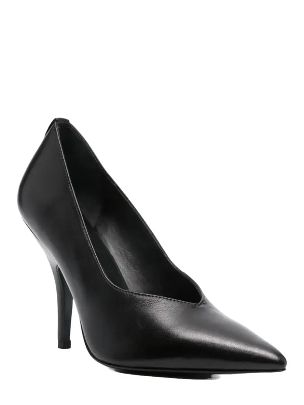 Patrizia Pepe 100mm Fly-rivet Leather Pumps - Black