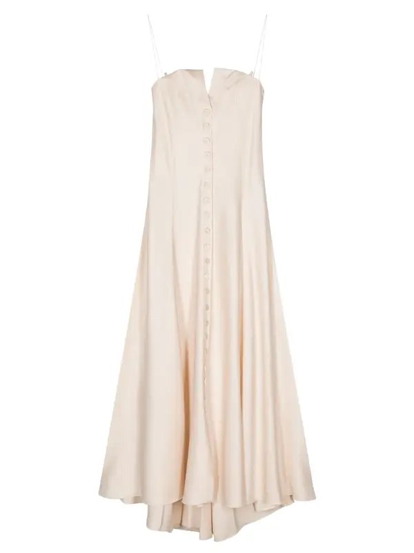 FORTE_FORTE Strapless Tailored Maxi Dress - Neutrals