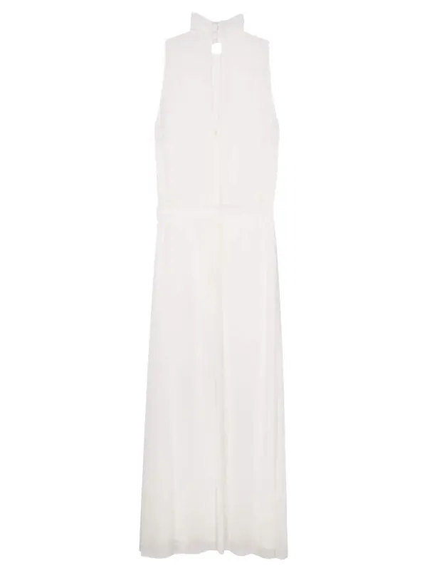 FORTE_FORTE Pleat-detail Sleeveless Maxi Dress - White