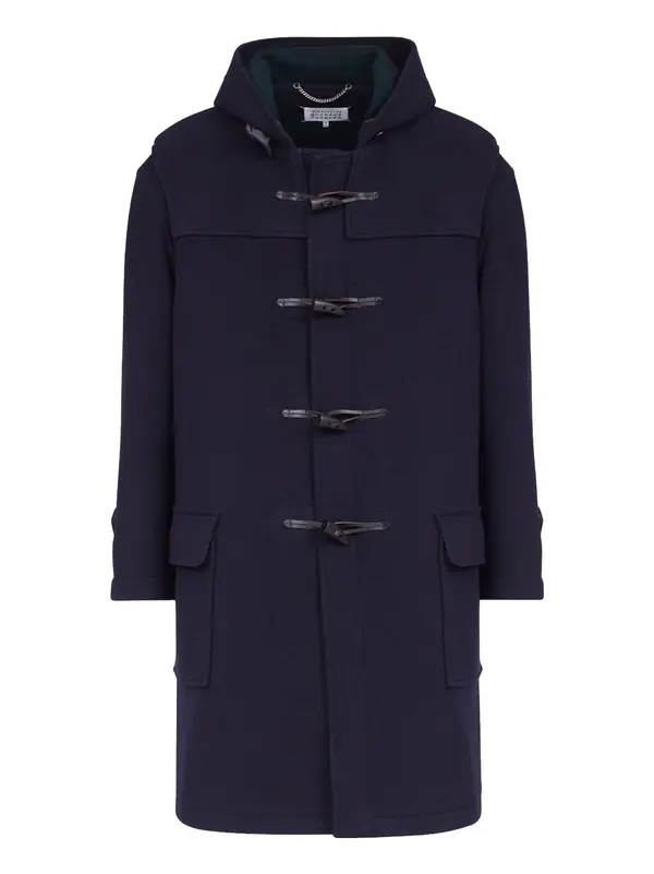 MAISON MARGIELA Hooded Wool Coat - Blue