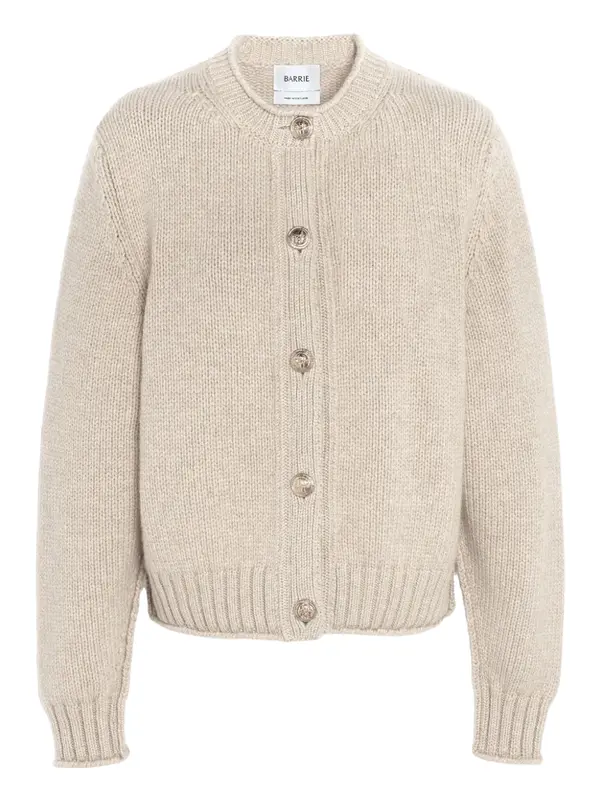 BARRIE Chunky Cashmere Cardigan - Neutrals