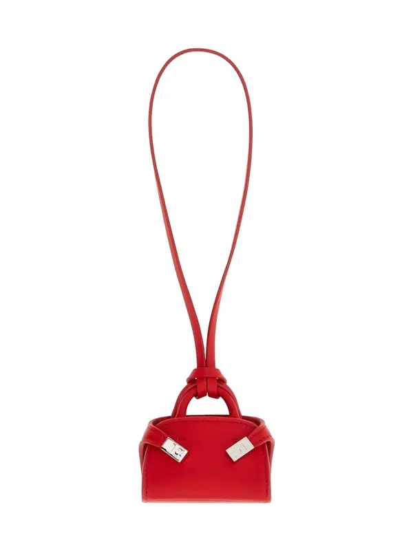 FERRAGAMO Hug Mini Bag Charm - Red