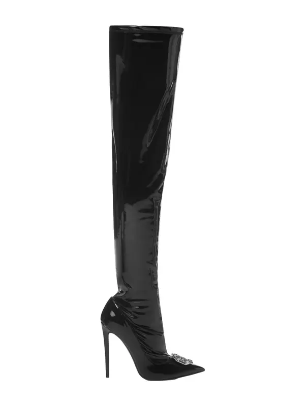 Philipp Plein Latex Over-the-knee Boots - Black
