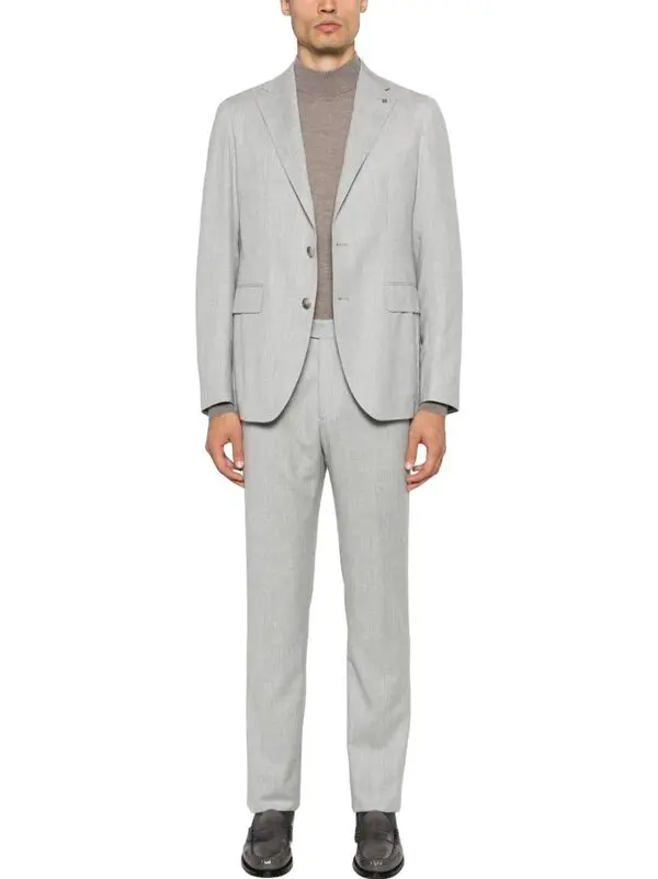 Tagliatore Mélange Single-breasted Suit - Grey