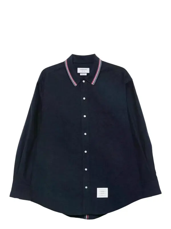 Thom Browne Rwb Stripe-print Flannel Shirt - Blue