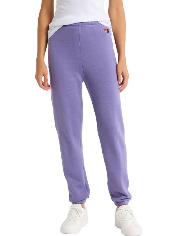 Aviator Nation Bolt 4 Fleece Sweatpants - Lavender/neon Pink