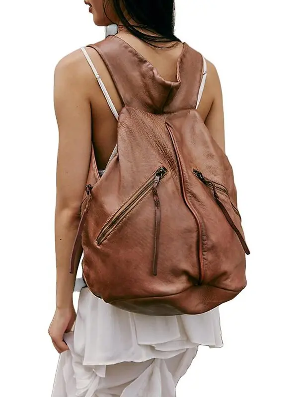 Free People We The Free Bronko Leather Backpack - Caramel