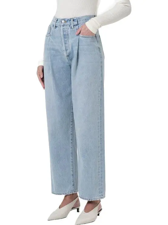 AGOLDE Fold Waistband Wide Leg Jeans - Sideline