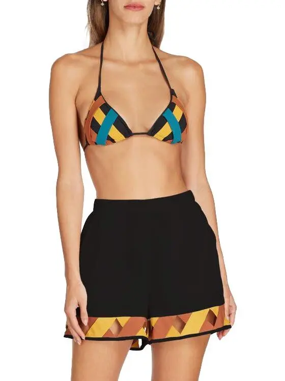 VALIMARE Ravello Bandage Beach Shorts - Black