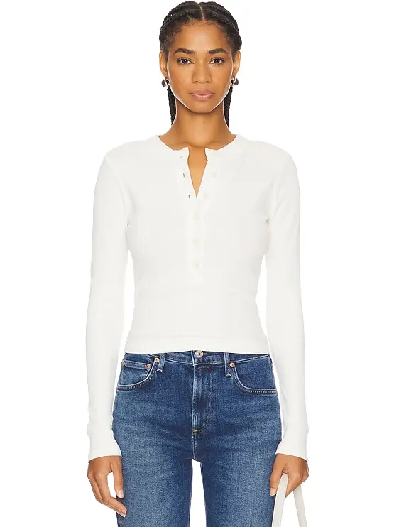 Citizens Of Humanity Varra Henley In White - Pashmina