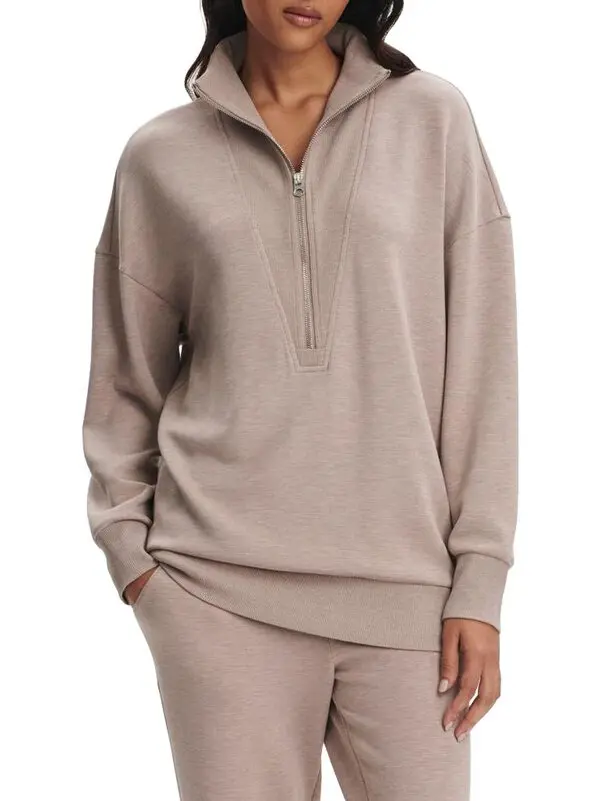 Varley Masie Long Half Zip Sweatshirt - Taupe Marl