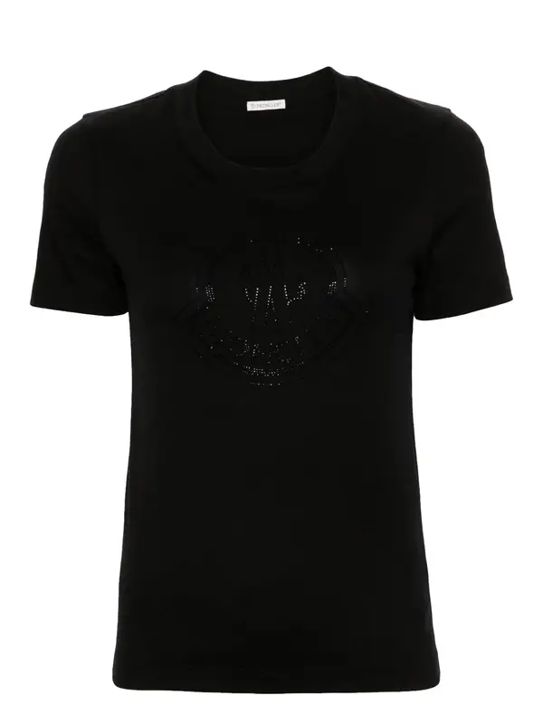 Moncler Rhinestone-logo T-shirt - Black