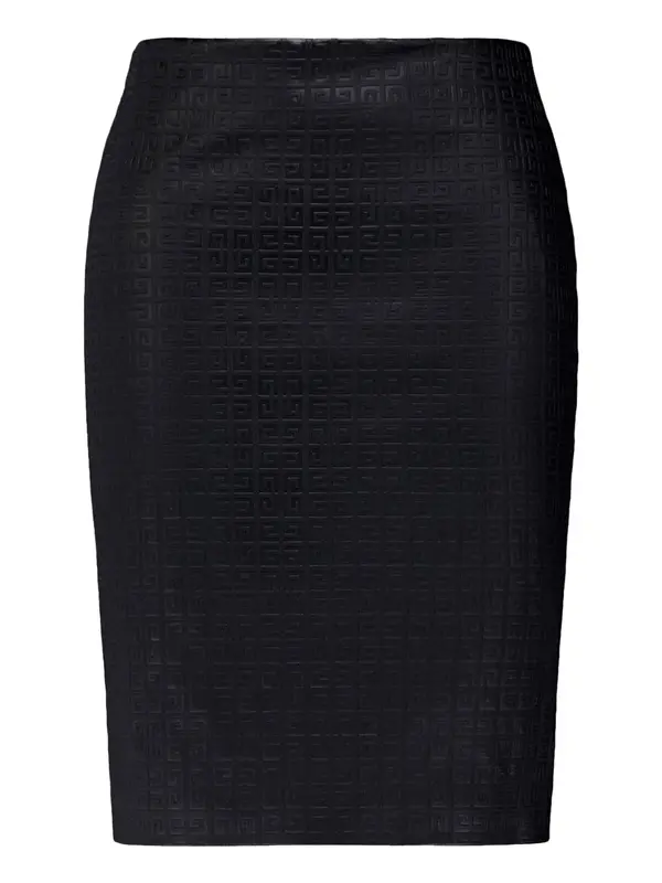 Givenchy 4g Leather Midi Skirt - Black