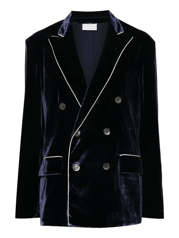 PIERRE-LOUIS MASCIA Velvet Blazer - Blue