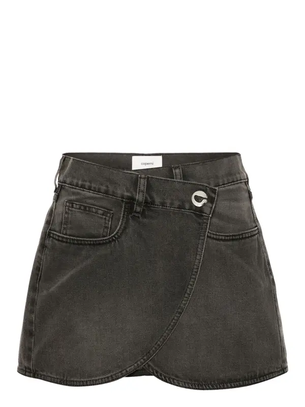 Coperni Denim Mini Wrap Skirt - Grey
