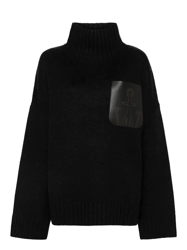 JW Anderson Leather-pocket Sweater - Black